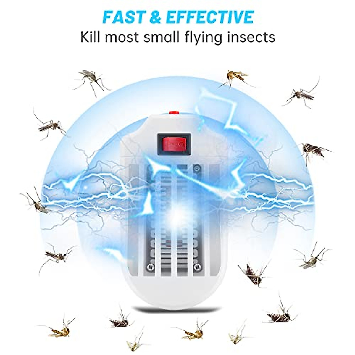 Indoor Bug Zapper for Home, Electric Mosquito Zapper Indoor Plug in, Small Mosquito and Gnat Trap Killer Lamp for Bedroom, Garage, Kitchen, Baby Room 4 Pack