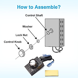 Hipoilk Full Range Rheostat Variable Speed Controller with On/Off Position, Fan Speed Control for Fireplace and Stove Blowers