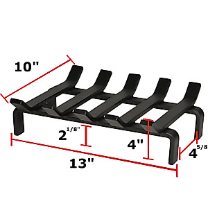 SteelFreak Heavy Duty 13 x 10 Inch Steel Grate for Wood Stove & Fireplace - Made in The USA