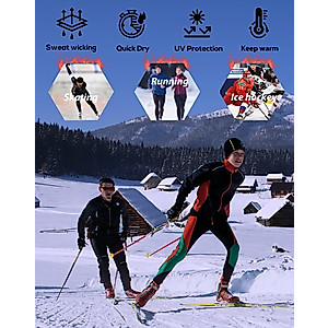 TELALEO 5 Pack Men's Thermal Compression Shirts Long Sleeve Turtle Mock Neck Shirts Athletic Base Layer Top Winter Cold Gear L