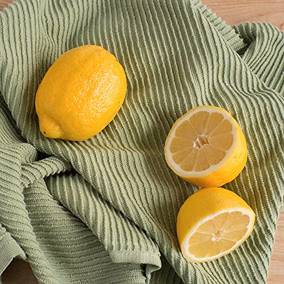 Now Designs Ripple Cotton Dish Towels, Set of 2, Sage 2