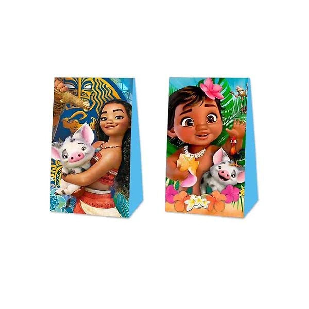 12 Pieces Moana Themd Children Birthday Party Favors Gift Bags Moana Themed Candy Bags for Children Baby Shower Decorations (moana)