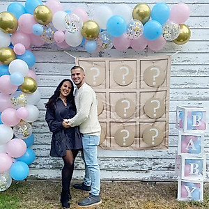 Gender Reveal Tic Tac Toe Board Game,Rustic Wooden Gender Reveal Games for He or She,Baby Gender Reveal Ideas Party Supplies,Boy Girl Sign,Baby Shower Gender Reveal Decoration kit