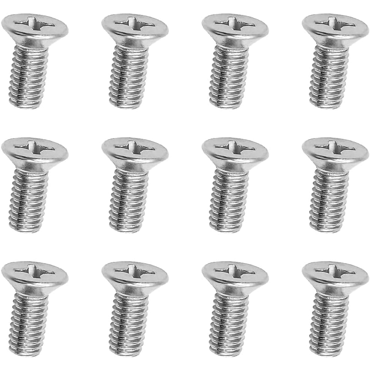 12PCS Stainless Steel Brake Disc Rotor Screws, 93600-06014-0H, Retaining Hardware Bolts Screw Kit for Front and Rear, Car Replacement for Acura, Civic, Accord, Odyssey, City (White)