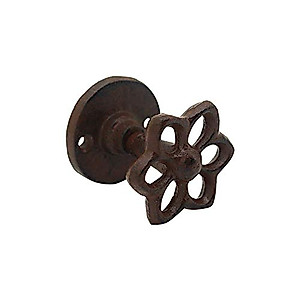 Parisloft Retro Cast Iron Single Hook - Rustic Wall Mounted Metal Hook for Coat, Key, Hat, Towel- Antique Brown - Set of 3
