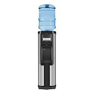LUCKYERMORE Water Cooler Dispenser for Top Loading 5 Gallon Water Cooler Dispensers,Perfect for Home Office School,Stainless Steel ETL Listed No Noise Quiet, Black