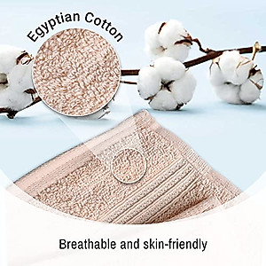 SUPERIOR Egyptian Cotton 10-Piece Face Towel Set, Small Towels for Facial, Spa, Quick Dry, Absorbent Towels, Bathroom Accessories, Guest Bath, Home Essentials, Washcloth, Airbnb, Peach