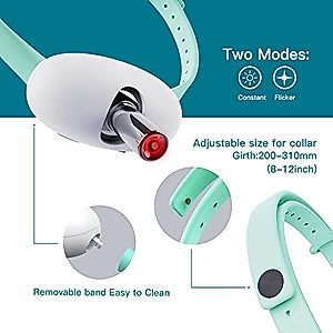 HOM-outdeer Cat Toys LED Pointer, Cats Chaser Wearable Automatic Cat Toys Collar,Interactive Pet Training Exercise Tool,USB Rechargeable Amusing Collar,Upgraded Lengthened Light Head