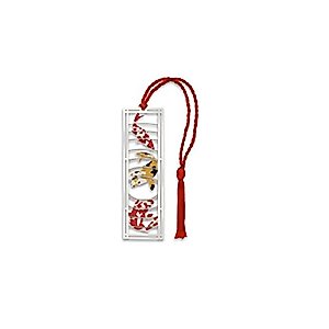 Koi Fish Metal Bookmark Silver Plated Brass Giclee Print 3 /34 Inches