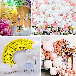 Macaron Yellow Balloons Pastel Yellow Balloons Light Yellow Matte Latex Helium Party Balloon 100pcs 18/12/10/5 Inch Birthday Wedding Engagement Baby Shower Decoration