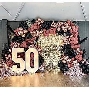 Captank Black Pink Balloon Garland Kit Double Stuffed Dusty Pink Balloons Metallic Rose Gold Balloon Arch Kit Latex Rose Pink Balloon For Birthday Graduation Anniversary Bachelorette Party Decoration