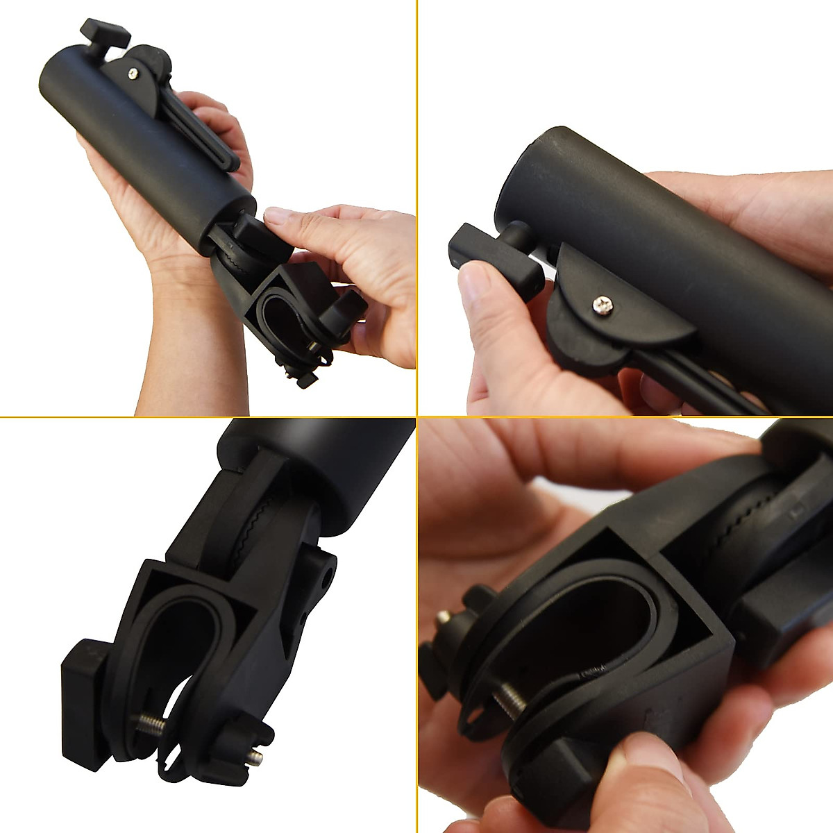 Shu-Ran Golf Cart Umbrella Holder, Angle & Internal Width Adjustable Umbrella Amount Universal for Bicycle Stroller, Baby Carriage, Wheelchair