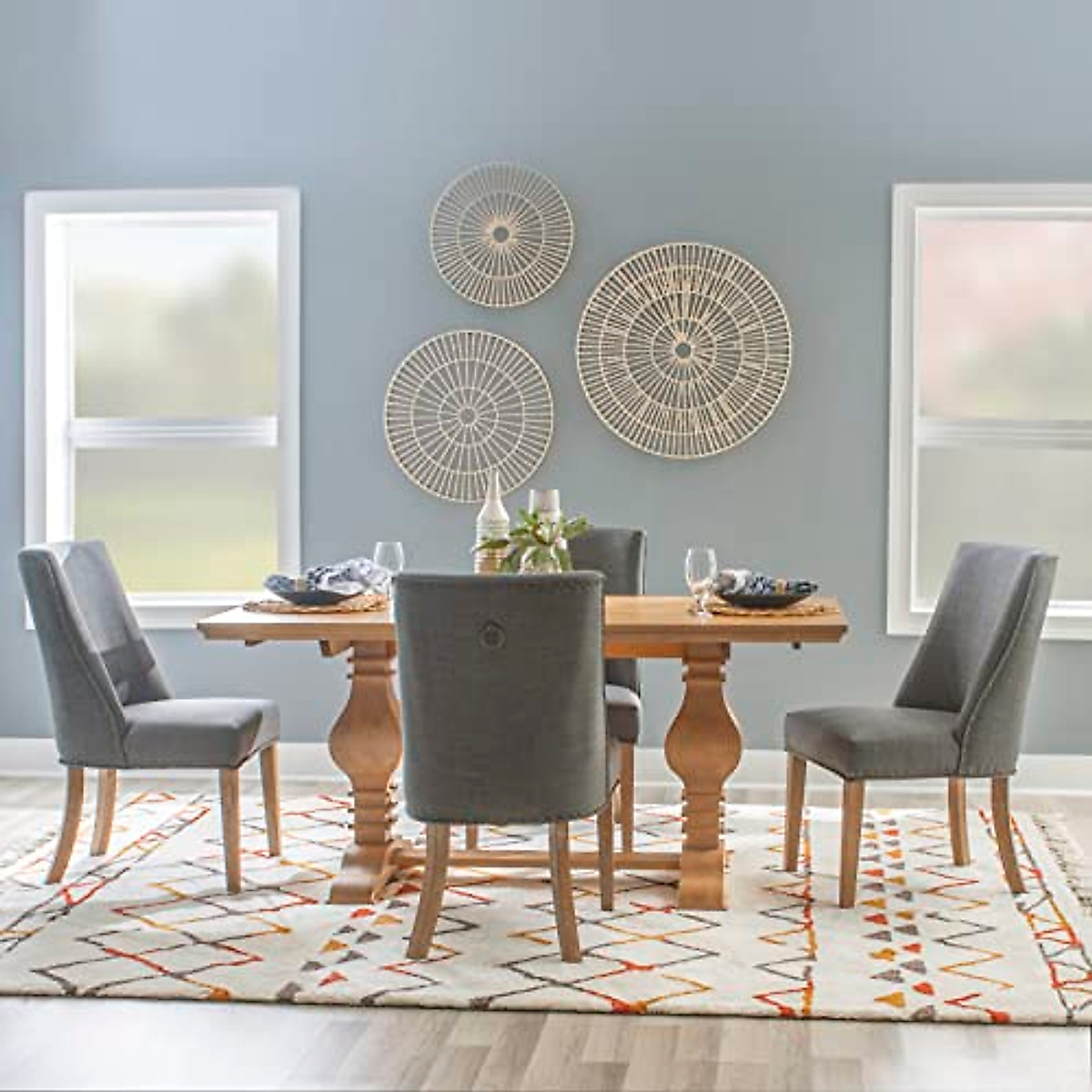 Powell Rustic Honey Solid Pine Double Pedestal Design Dining Sophia Table