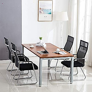 Student Bedroom Desk Chairs, Mid Back Mesh Meeting Chair with Armrests, Executive Computer Desk Chair, 47 * 55 * 60CM(Color:#4)