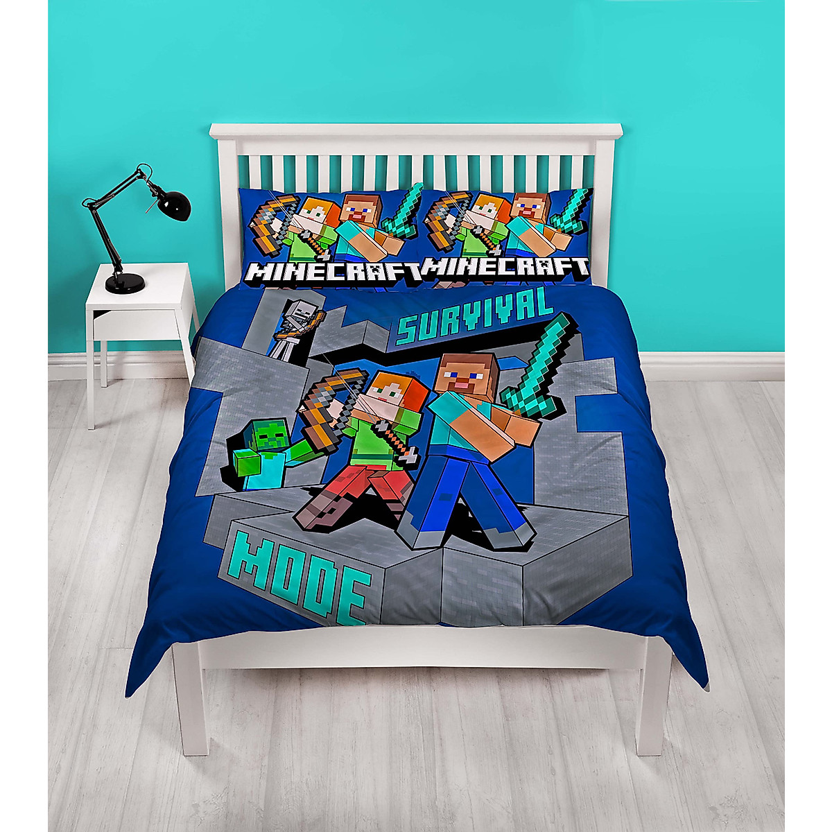Minecraft Survive Double Duvet Cover and Pillowcase Set