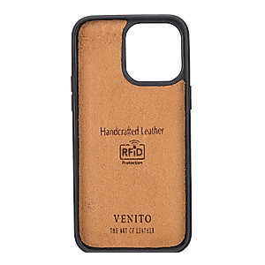 Venito Ravenna Slim Magic Leather Wallet Case for iPhone 14 Pro Max (6.7" Antique Brown)