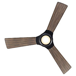 Modern Forms Osprey Smart Indoor and Outdoor 3-Blade Ceiling Fan 56in Matte Black/Barn Wood with 3000K LED Light Kit and Remote Control worksworks with Alexa and iOS or Android App