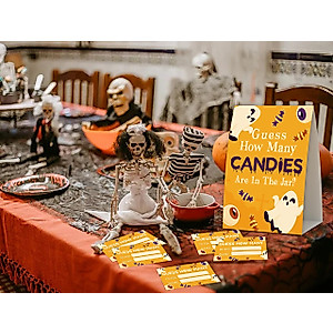 Halloween Shower Games,Guess How Many Candies,Baby Shower Games,Wedding Shower Games,Baby Shower Decorations Gender Neutral,Bridal Shower Decoration,Birthday Party Game,50 guess Cards & 1 Sign -8