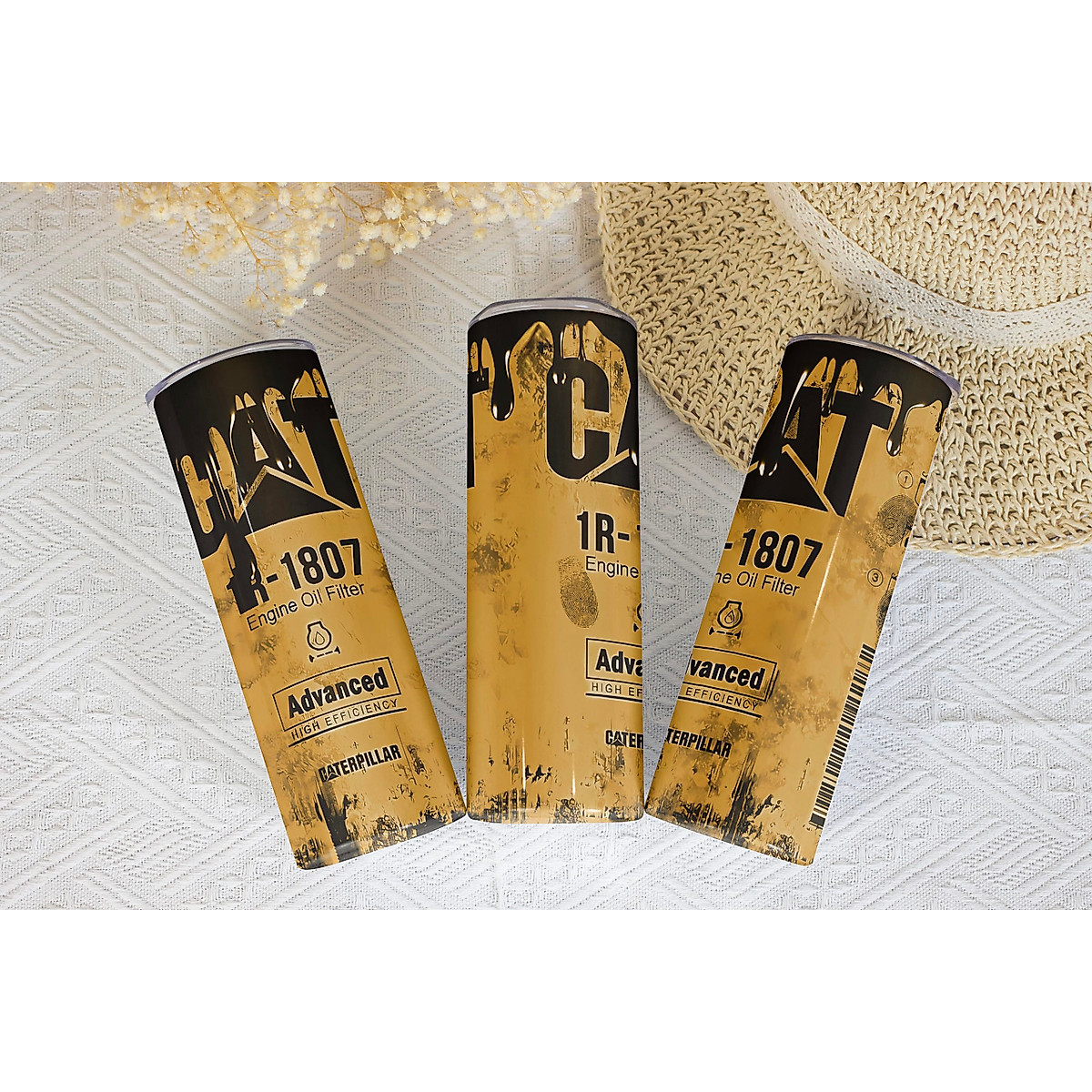 Caterpillar 1R-1807 Advanced High Efficiency Engine Oil Filter, Black and Yellow