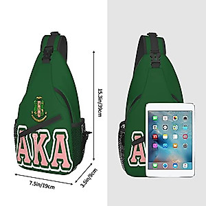 Unisex Chest Bags Crossbody Sling Backpack Travel Hiking Daypack Gifts for Women Men Shoulder Bag for Casual Sport Climbing Runners A Green Pink 4