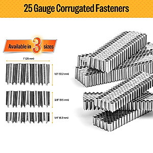 meite Corrugated Fasteners MC112 25 Gauge 1-Inch Crown 1/2-Inch Long Corrugated W Fastener Staples 4,000 PCS/Case (1 Case)