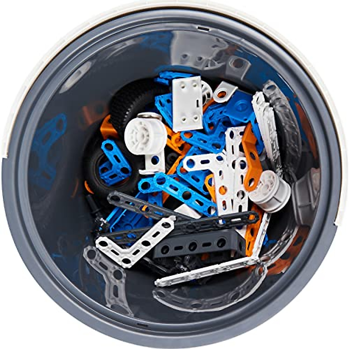 Meccano Junior, 150 pcs Bucket STEAM Model Building Kit for Open-Ended Play, Grey
