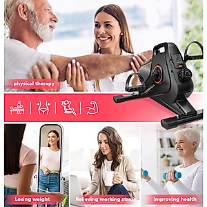 YOSUDA Under Desk Bike Pedal Exerciser - Magnetic Mini Exercise Bike for Arm/Leg Exercise, Desk Pedal Bike for Home/Office Workout