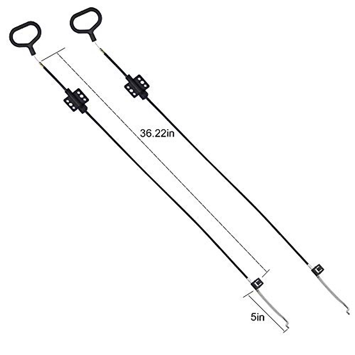 Nonley Sofa Recliner Cables, 2 Pack Couch Release Cables Recliner Replacement Parts D Ring Couch Recliner Pull Handle, Hook Exposed Cable with S Tip for Sofa, Black