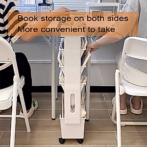 APBATS 5 Tier Book Rack Storage Bookshelf, Removable Movable Unique Bookcase, Utility Organizer White Bookshelves for Kids Children Students Study in Bedroom Living Room Home School
