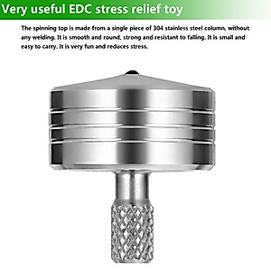 CHEETOP Stainless Steel Spinning Top, Precision Mini Desktop Gyroscope, Kill Time Reduce Stress ADHD Toys, Perfect Balance Gyro (Style 4) Silver