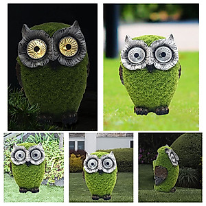 YOOLOOKY Solar Garden Lights Outdoor Owl Figurine with Luminous Eyes, Waterproof Garden Decorative Light for Courtyard Patio Pathway Lawn