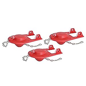 Korky Korky-2001TP 2001TP Universal Toilet Tank Flapper (3 Pack) -Easy to Install-Long Lasting All Rubber Seal-Made in USA, Red, 3 Count