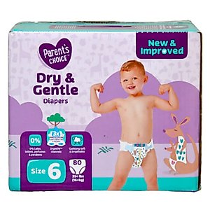 Parent's Choice Diapers, Dry & Gentle Diapers Size 6-80 Count