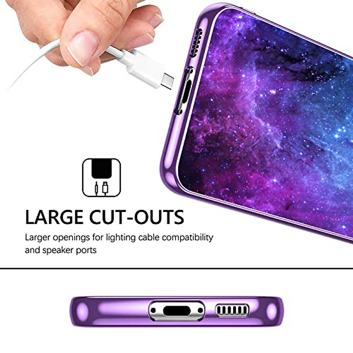 GUAGUA Compatible with Samsung Galaxy S23 Case 6.1 Inch Glow in The Dark Noctilucent Luminous Space Nebula Slim Fit Cover Shockproof Protective Anti Scratch Case for Samsung S23 5G, Blue Nebula