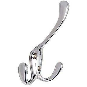 Designers Impressions 58674 Polished Chrome Heavy Duty Coat & Hat Hook - 10 Pack