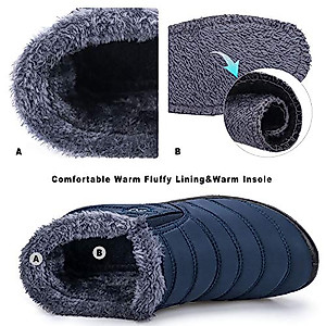 HARENCE Snow Boots for Women Winter Boot with Comfortable Warm Fur Lined Ankle Booties Outdoor Slip On Waterproof Short Boots