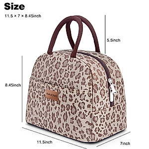 BALORAY Insulated Lunch Bag for Women Men Reusable Lunch Box for Adults, Large Lunch Cooler Tote Bag for Work Office School Picnic (G-197L Brown Leopard)