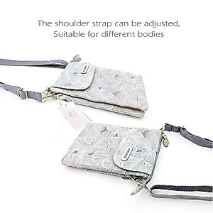 Roomy Cell Phone Purse Wallet Canvas Small Crossbody Purse Bags with Shoulder Strap For Women teen girlsl (A-gray)