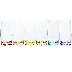 Vibrant Splash Water, Beverage Highball Glasses, 13.25 Ounce - Set of 6
