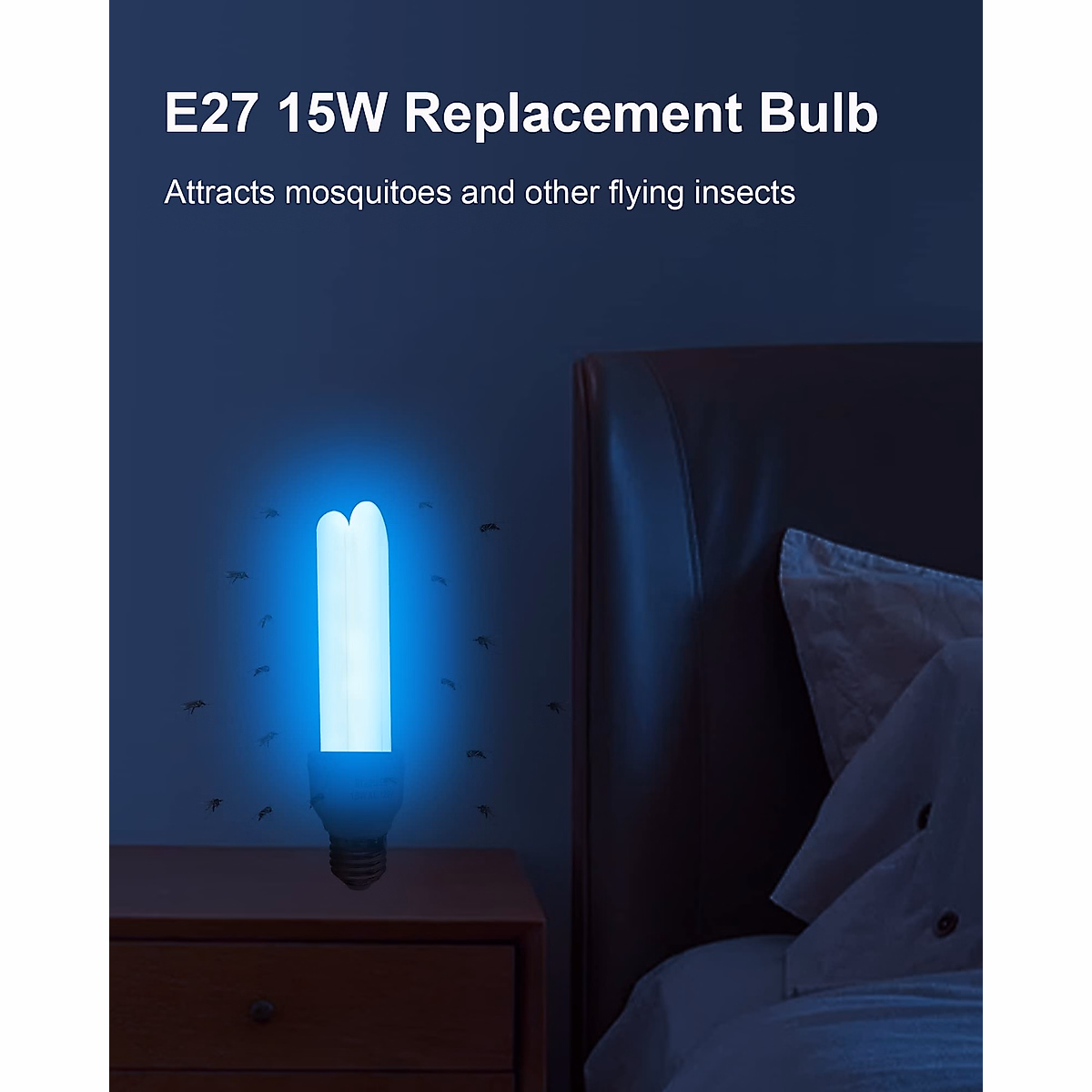 Shootingstar BL-2U E27 15W Bug Zapper Replacement Light Bulb Compatible with HOMESUIT, Keuomy, YISSVIC, Yluces, POWIFY and Other Models 15W Bug Zapper, 4 Pack