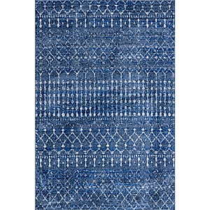 nuLOOM 2x3 Moroccan Blythe Area Rug, Dark Blue, Faded Bohemian Design, Stain Resistant, For Bedroom, Dining Room, Living Room, Hallway, Office, Kitchen, Entryway