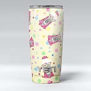 Design Skinz The Fun Colorful Gumball Machine Pattern - Skin Decal Vinyl Wrap Kit Compatible with The Yeti Rambler Cooler Tumbler Cups
