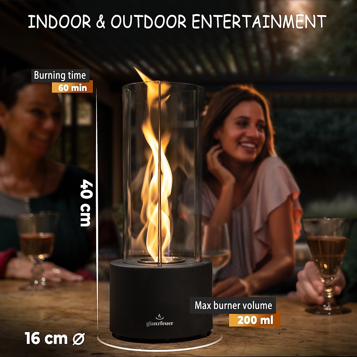Tornado Tabletop Fire Pit - Elegant Indoor & Outdoor Design