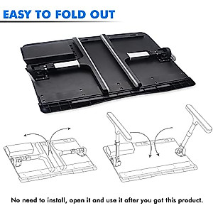 Laptop Bed Tray Table, Adjustable Foldable Bed Desk for Laptop with Storage Drawer Phone Holde for Eating, Working, Writing, Drawing - Fits Up to 17" Laptops (Black)