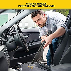 Stanley 6 Gallon Wet Dry Vacuum, 4 Peak HP Stainless Steel 3 in 1 Shop Vacuum with Blower, Multifunctional Vacuum Cleaner for Home, Jobsite, Garage, Basement, Model: SL18116