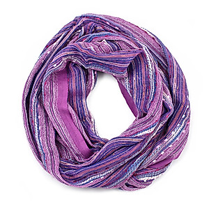 Anika Dali Women's Shimmer Sparkle Infinity Scarf- Festival Boho Bliss Fashion Scarf (French Lilac Purple)