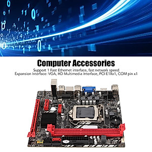 Diyeeni for Corei7 i5 i3 LGA1155 MATX Motherboard, DDR3 Computer Mainboard Card, PCIE8X VGA PCI E1Xx1 COM pin x1, ALC6625.1 Channel