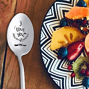 Fathers Mothers Day Gifts for Mom Dad I Love You Always and Forever Gifts Spoons for Best Friends Grauduation Gifts Boyfriend Husband Anniversary Birthday Gift Coffee Tea Bestea spoon