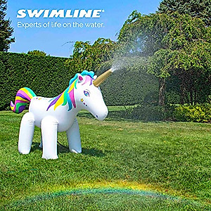 SWIMLINE Humongous Backyard Unicorn Sprinkler for Outdoor Fun and Adventure | Included Anchor Set, Standard Hose Connection, 6 Feet Tall | for Kids and Family Activity and Action