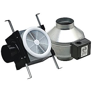 Fantech PB110 Inline Exhaust Bath Fan Kit, 110 CFM, Remote mount fan, for 4" duct
